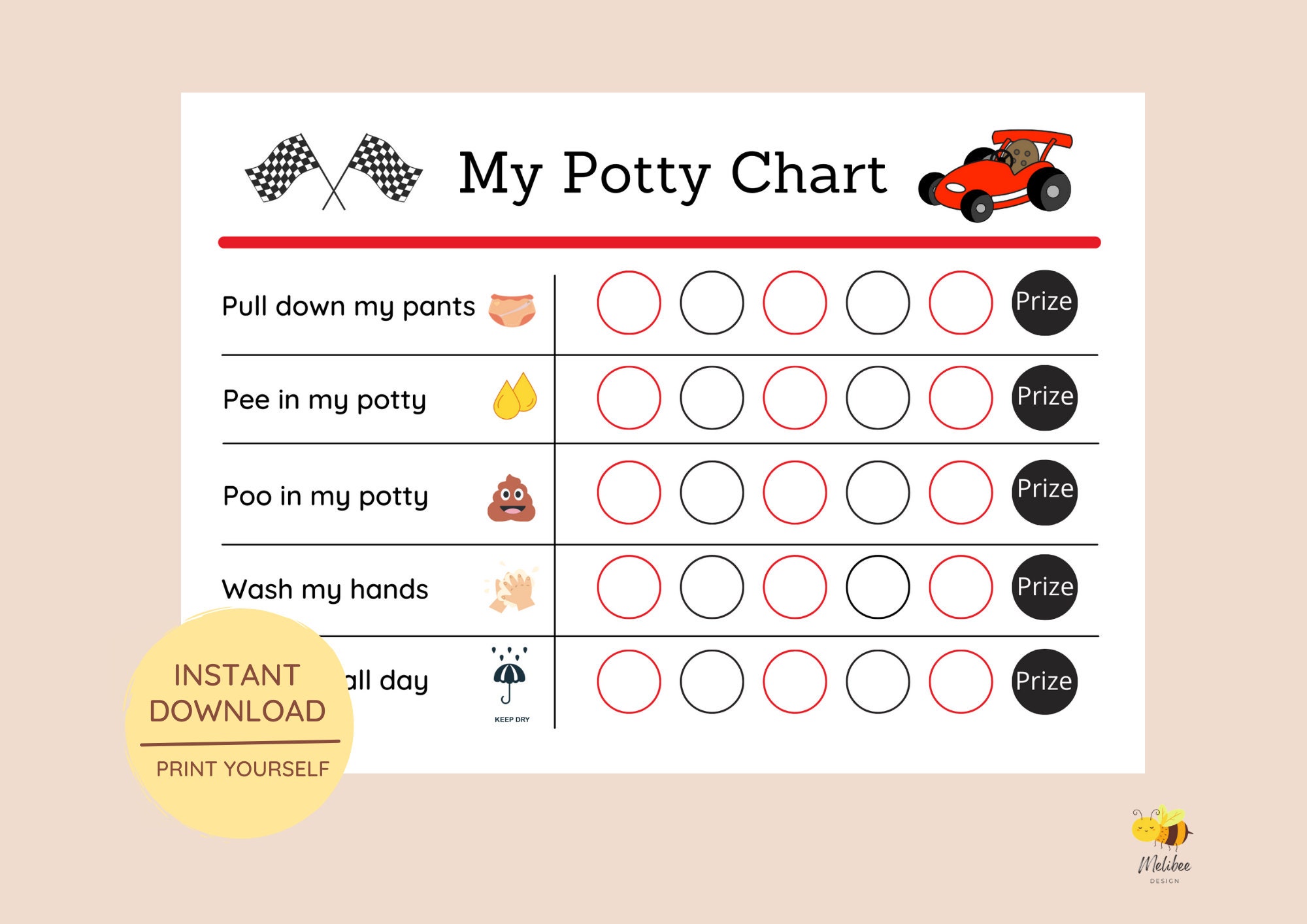 Printable Race Car Potty Training Chart • Potty Sticker Chart • Toddler ...