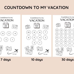 Printable Countdown Calendar • Vacation Countdown • Family Vacation ...