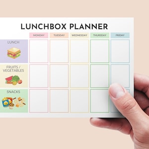 Printable Lunchbox Planner • School Lunch Box Planner • Packing Kids ...