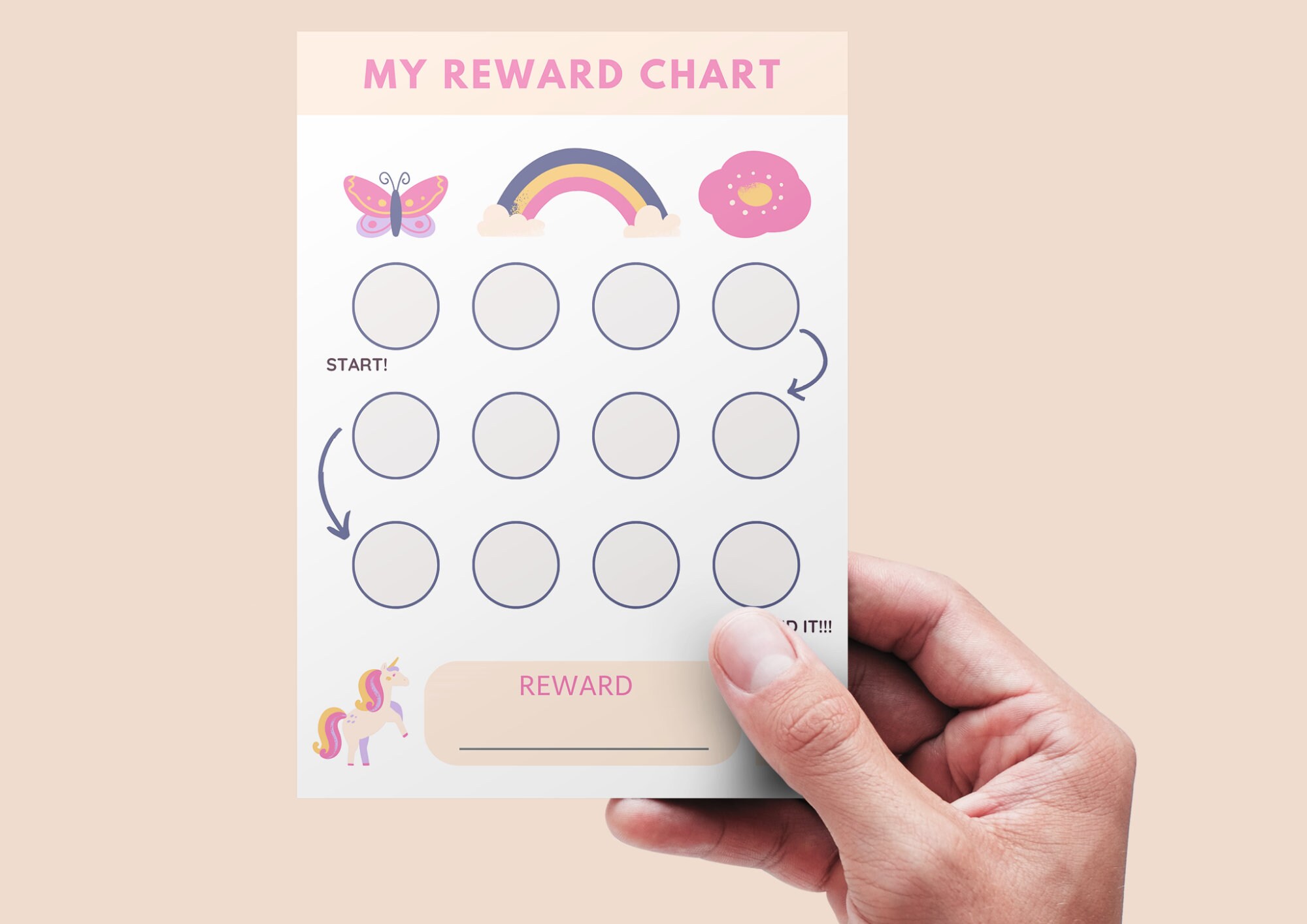 Printable Unicorn Rainbow Reward Chart • Sticker Chart • Kids Reward ...
