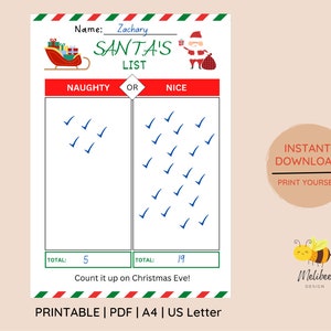 Printable Santa's Naughty or Nice List • Santa's List • Christmas ...
