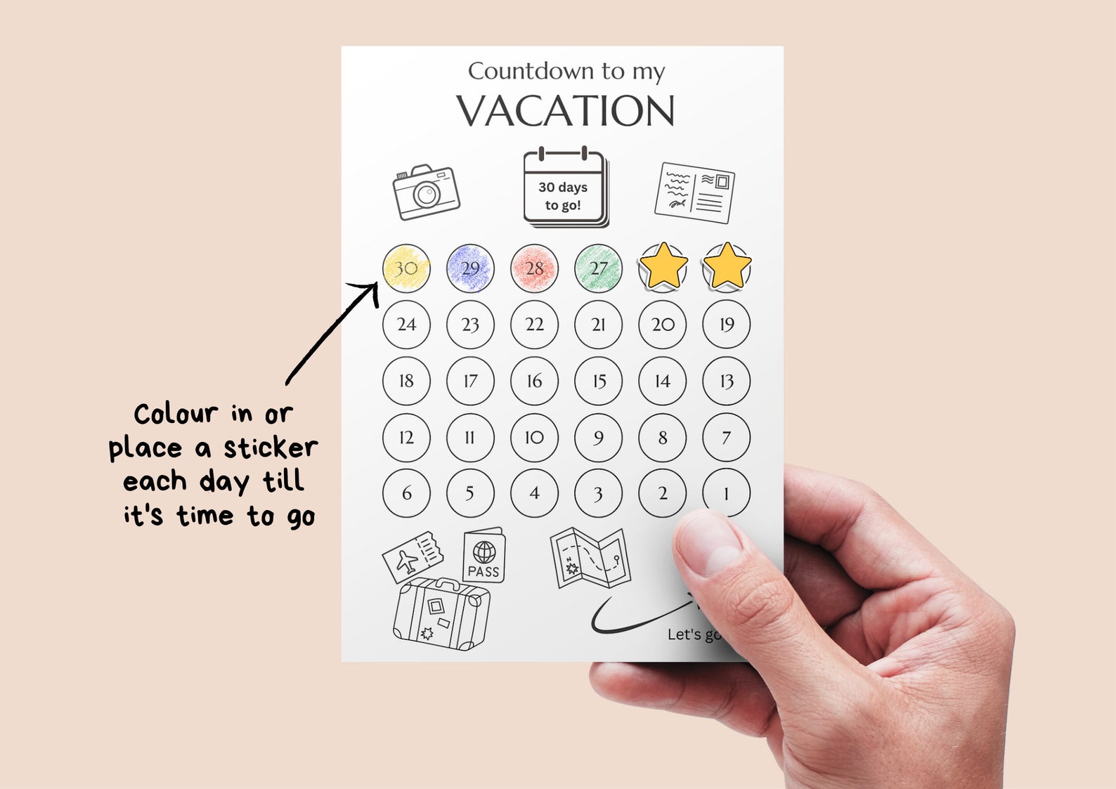 Printable Countdown Calendar • Vacation Countdown • Family Vacation ...