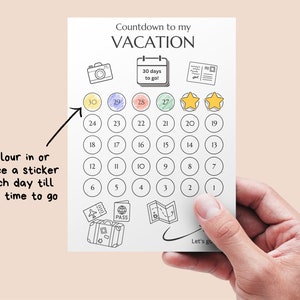 Printable Countdown Calendar • Vacation Countdown • Family Vacation ...
