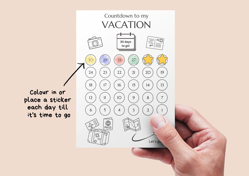 Printable Countdown Calendar • Vacation Countdown • Family Vacation ...