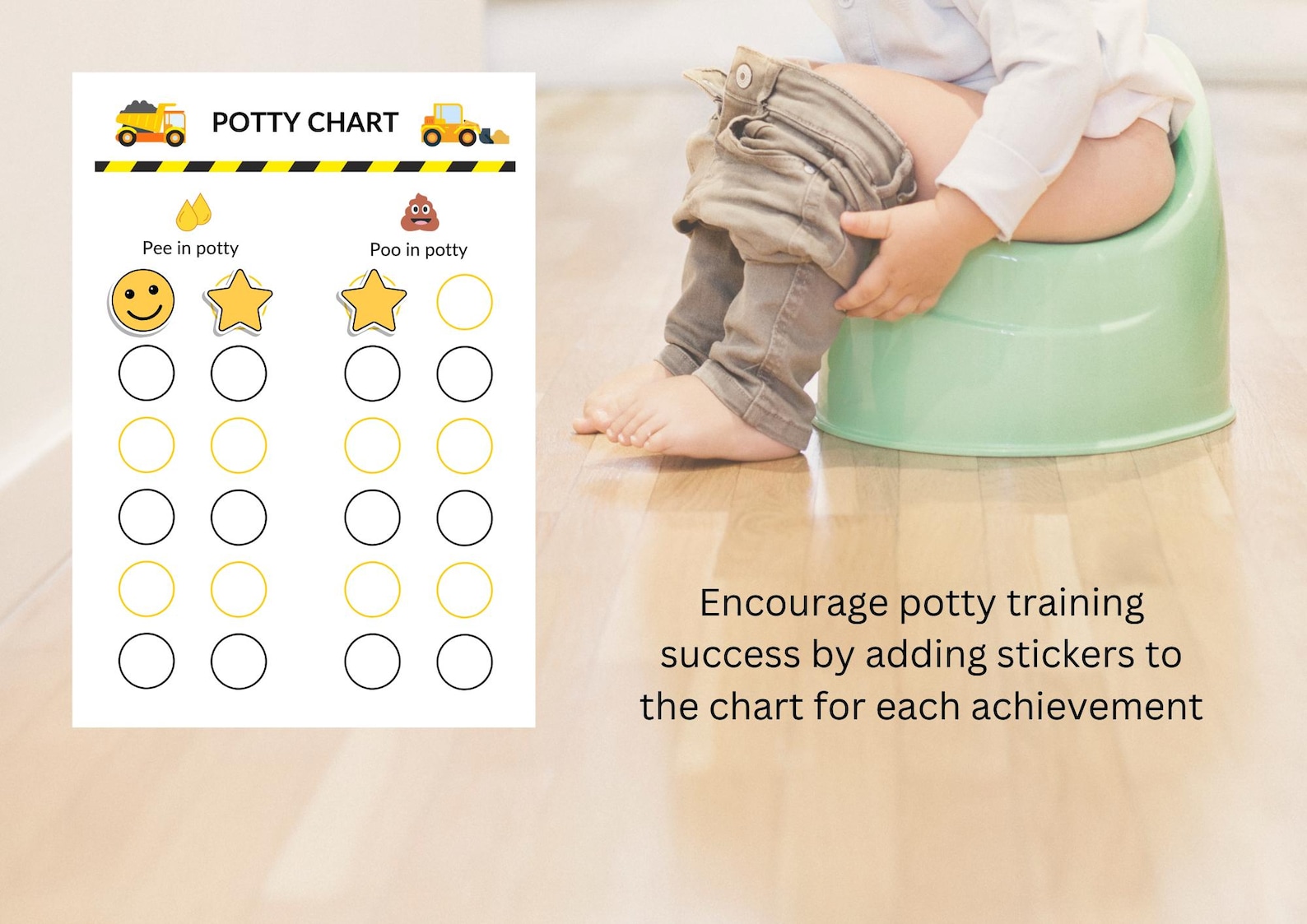 Printable Potty Training Chart • Potty Sticker Chart • Toddler Toilet ...