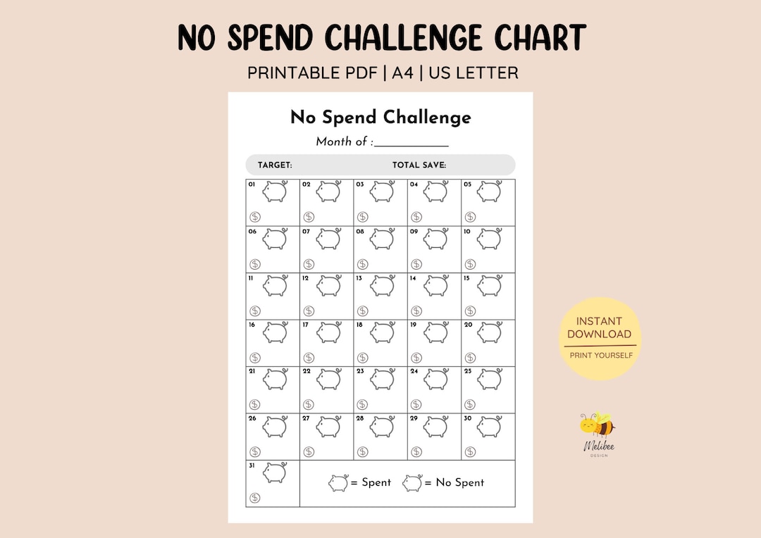 No Spend Challenge • No Spend Tracker • Saving Challenge • Savings ...
