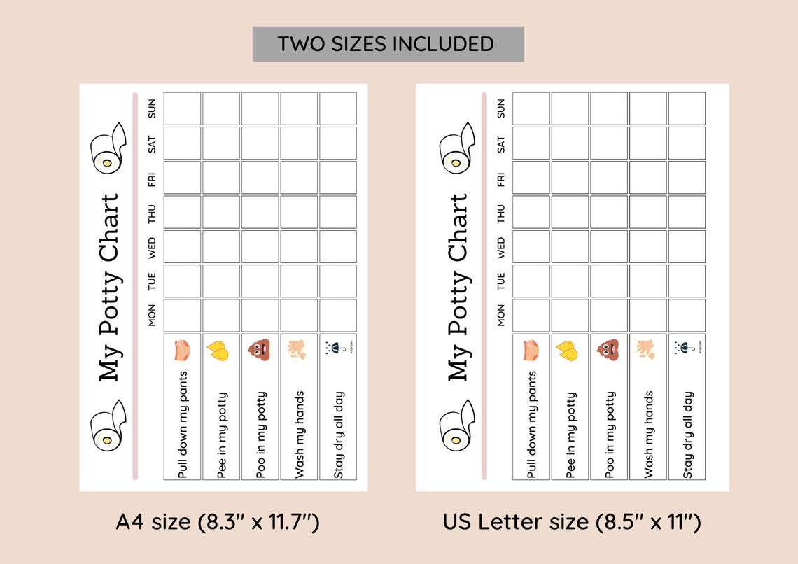 Printable Weekly Potty Training Chart • Potty Sticker Chart • Toddler ...
