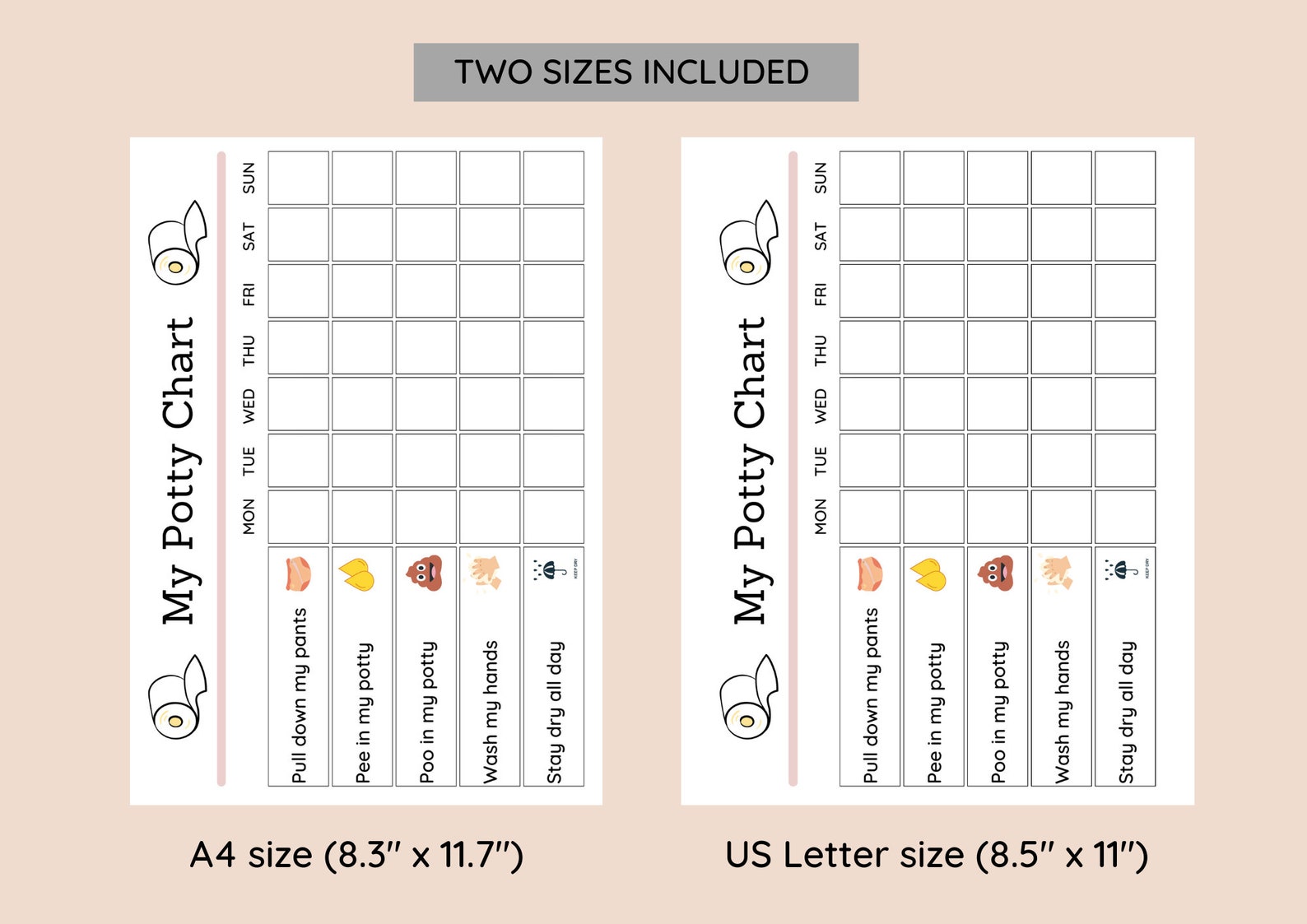 Printable Weekly Potty Training Chart • Potty Sticker Chart • Toddler ...