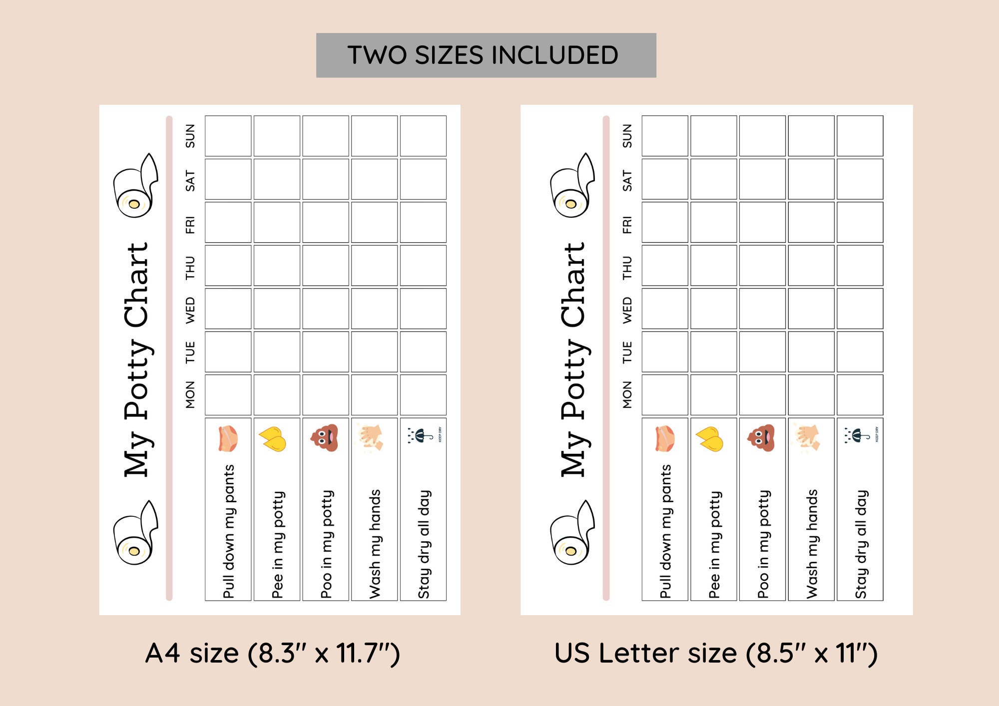 Printable Weekly Potty Training Chart • Potty Sticker Chart • Toddler ...