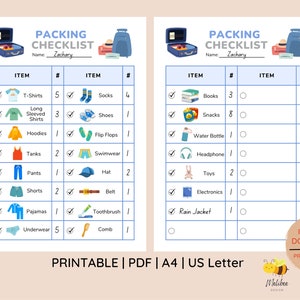 Printable Packing Checklist for Boys Kids Packing List - Etsy