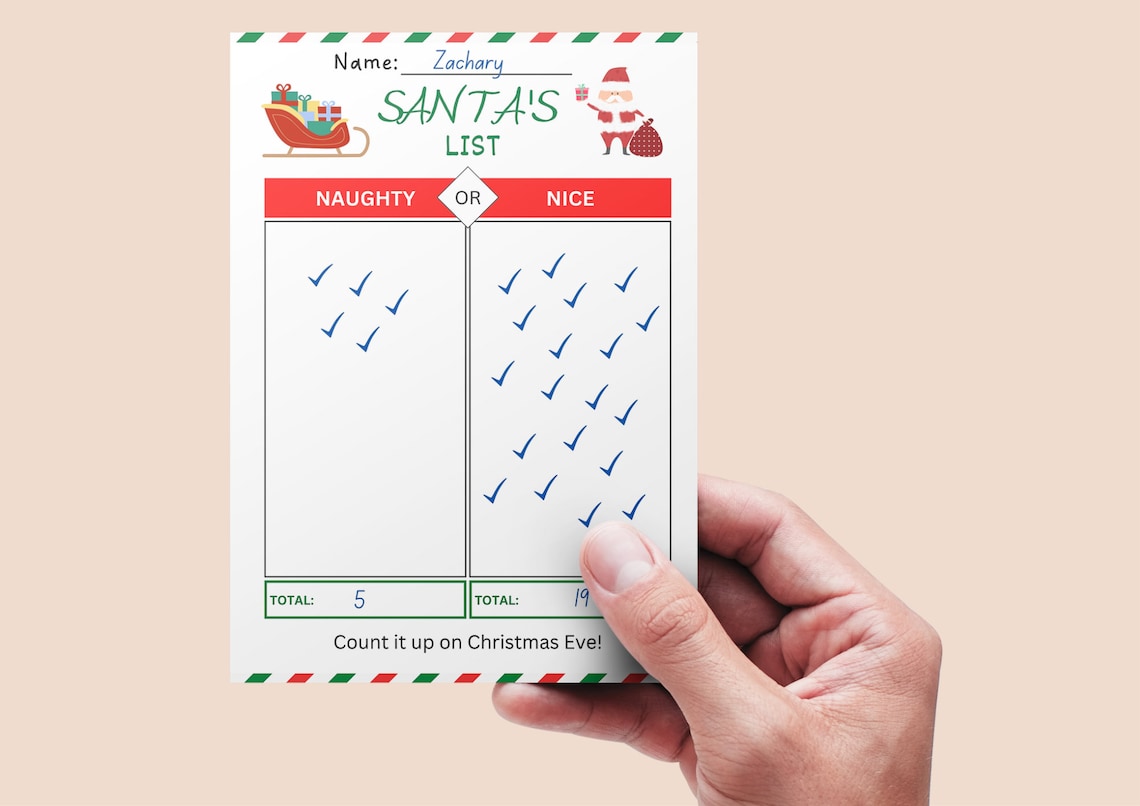 Printable Santa's Naughty or Nice List • Santa's List • Christmas ...