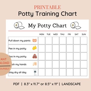 Printable Weekly Potty Training Chart Toilet Training My | Etsy