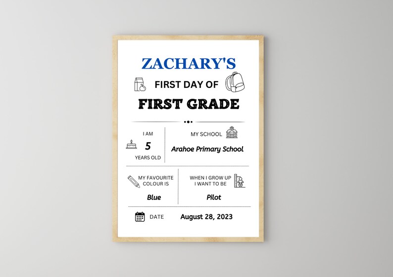 EDITABLE First Day of School Poster First Day of School Printable ...