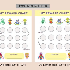 Printable Robot Reward Chart • Sticker Chart • Kids Reward Chart ...