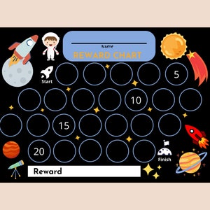 Printable Space Reward Chart • Astronaut • Sticker Chart • Kids Reward ...