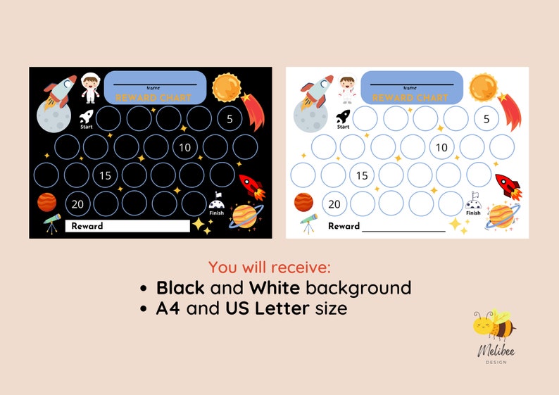 Printable Space Reward Chart • Astronaut • Sticker Chart • Kids Reward ...