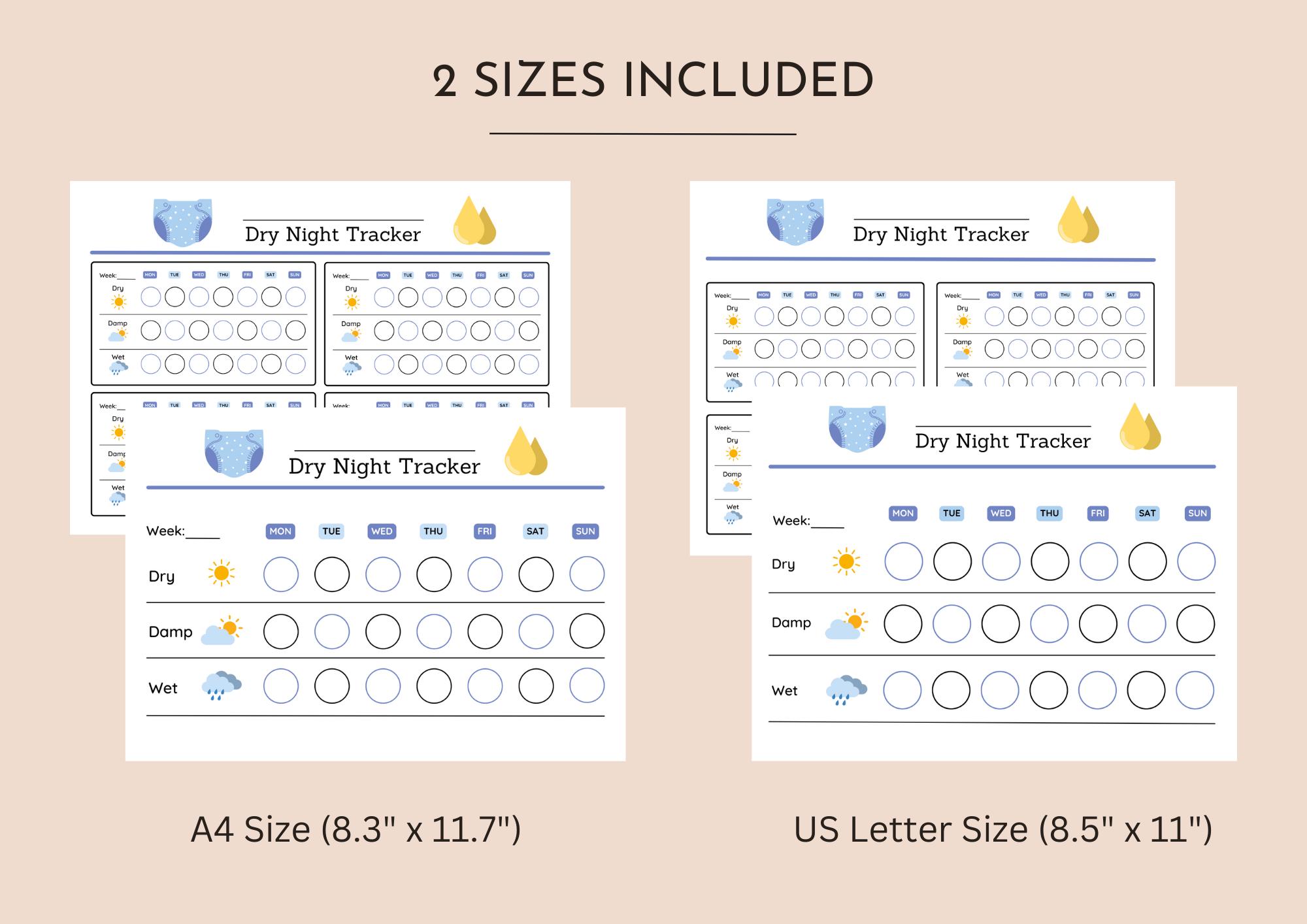 Printable Dry Night Bedwetting Chart • Dry Night Tracker • Toilet ...