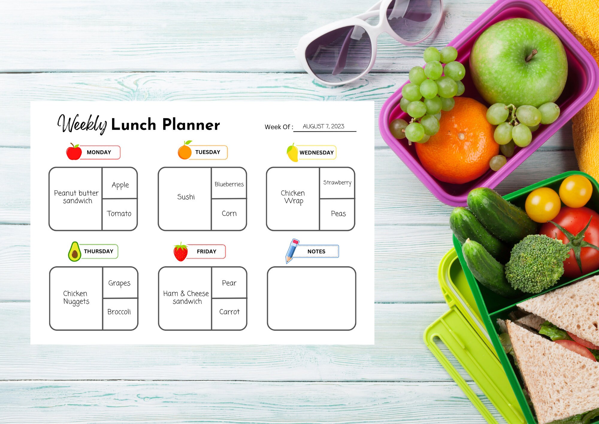 Printable Weekly Lunch Planner School Lunch Box Planner Packing Kids ...