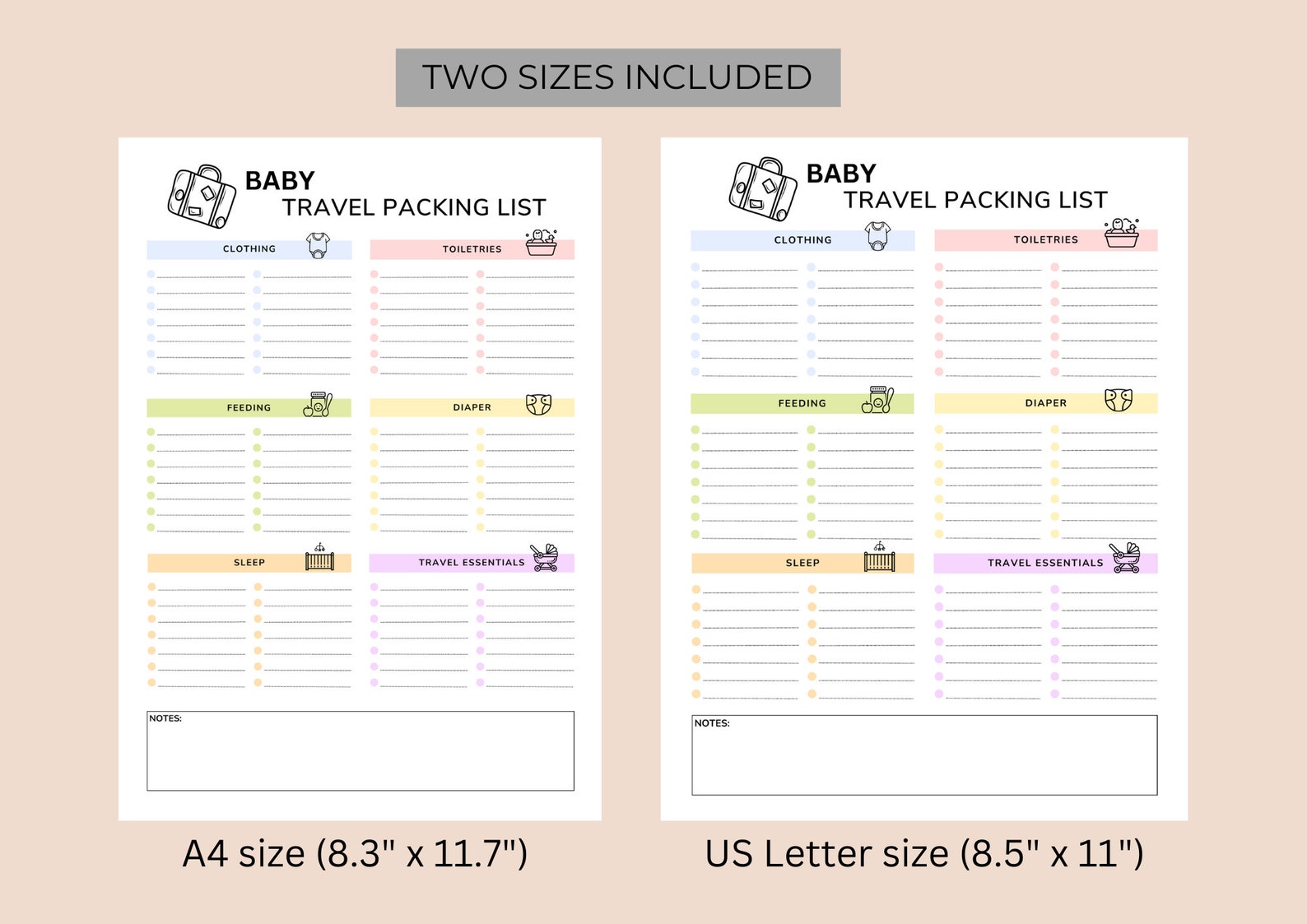 Editable Baby Travel Packing List • Baby Packing Checklist • Vacation ...