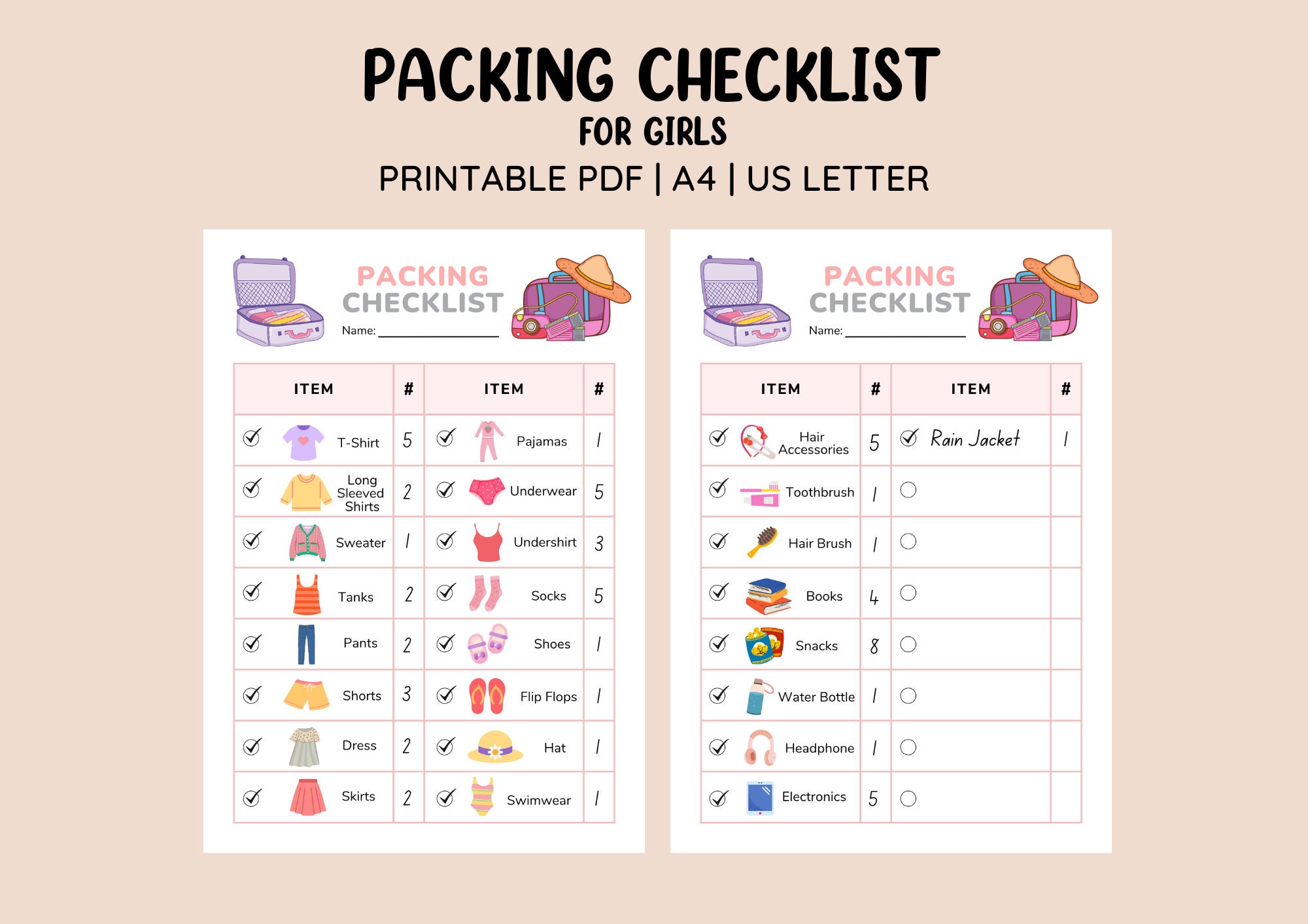 Kids Packing List Kids Checklist Vacation Travel Packing, 60% OFF