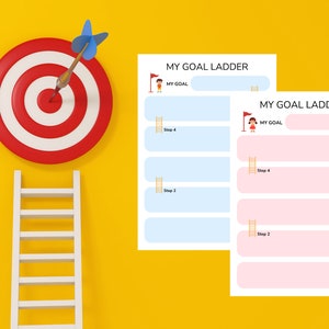 Goal Setting Ladder for Kids • Goal Ladder • Kids Goal Setting ...