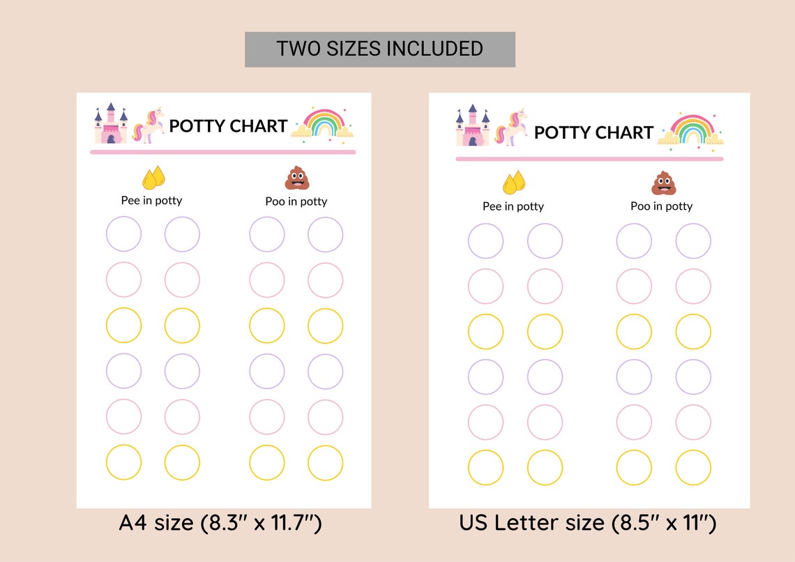 Printable Unicorn Potty Training Chart Sticker Chart - Etsy