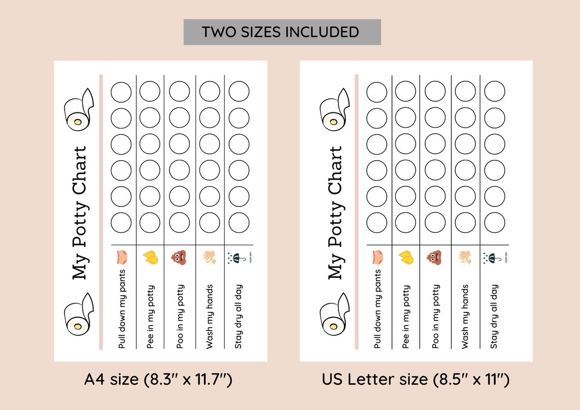 Printable Cute Potty Training Chart • Sticker Chart • Printable Reward ...