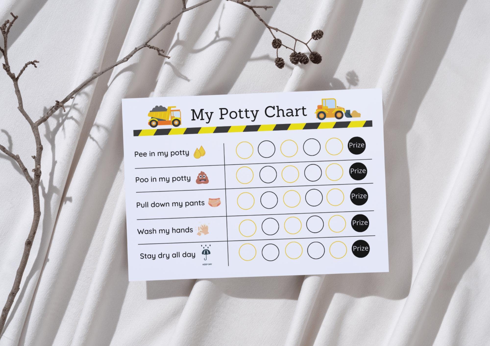 Toddler Reward Chart FaCraft Construction Potty Training Sticker Chart ...