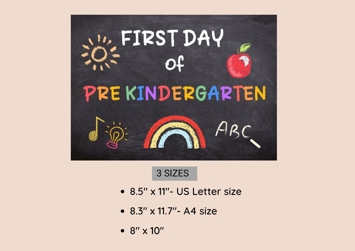 Editable First Day of School Chalkboard Sign • First Day of School ...