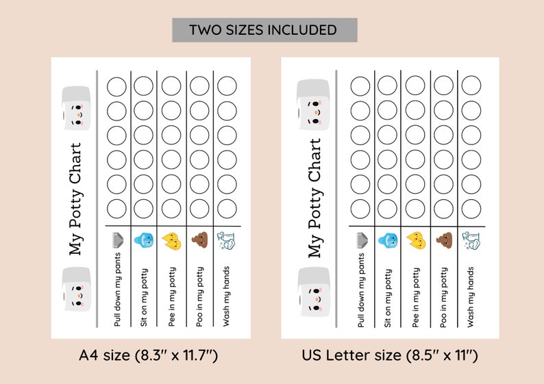 Printable Potty Training Chart • Potty Sticker Chart • Toddler Toilet ...