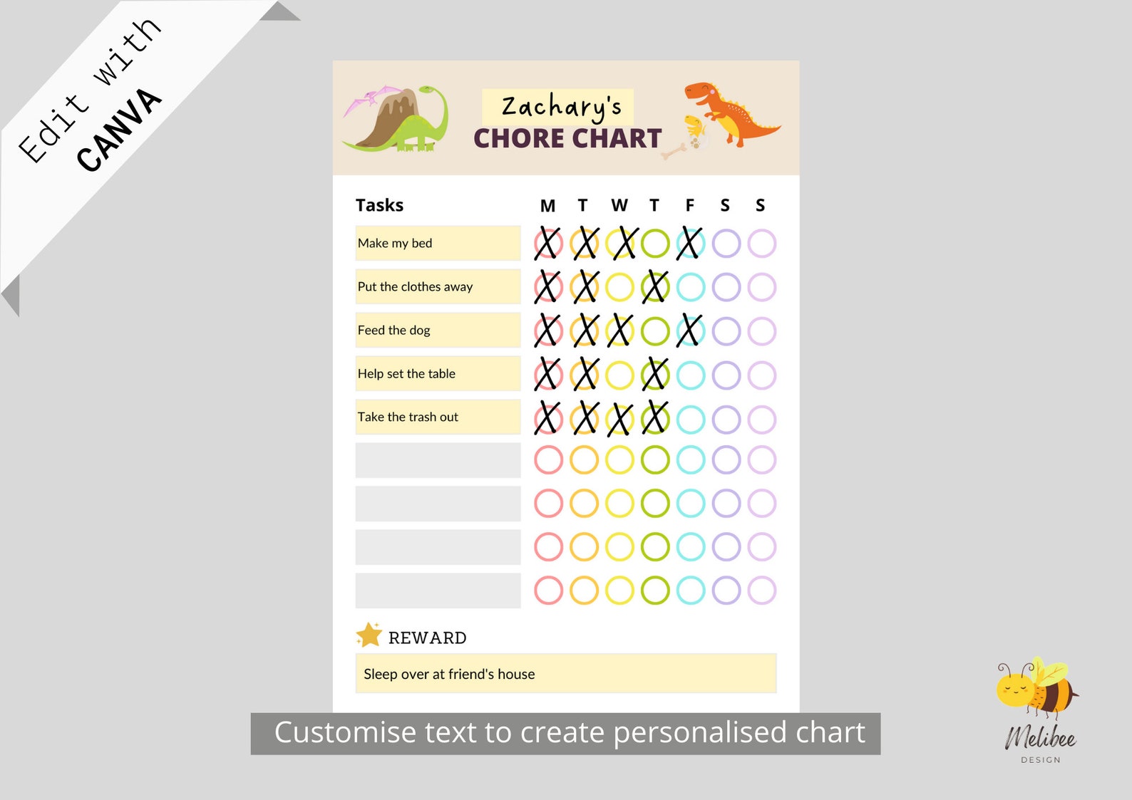 EDITABLE Dinosaurs Chore Chart • Printable Kids Reward Chart ...