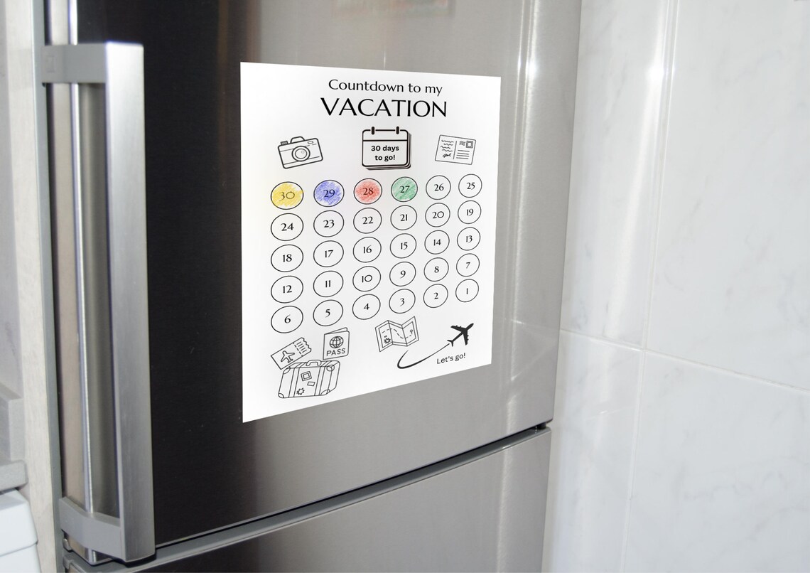 Printable Countdown Calendar • Vacation Countdown • Family Vacation ...