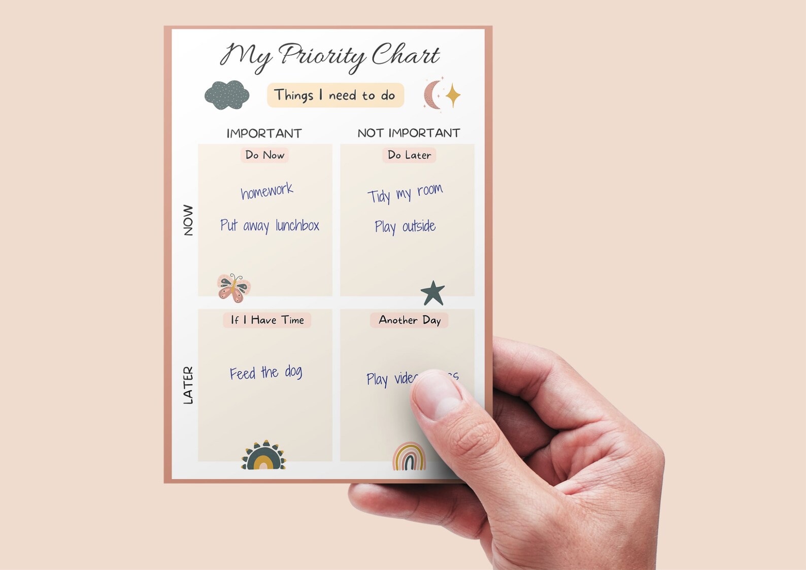 Printable Priority Chart • Decision Matrix • Eisenhower Matrix • Vision ...