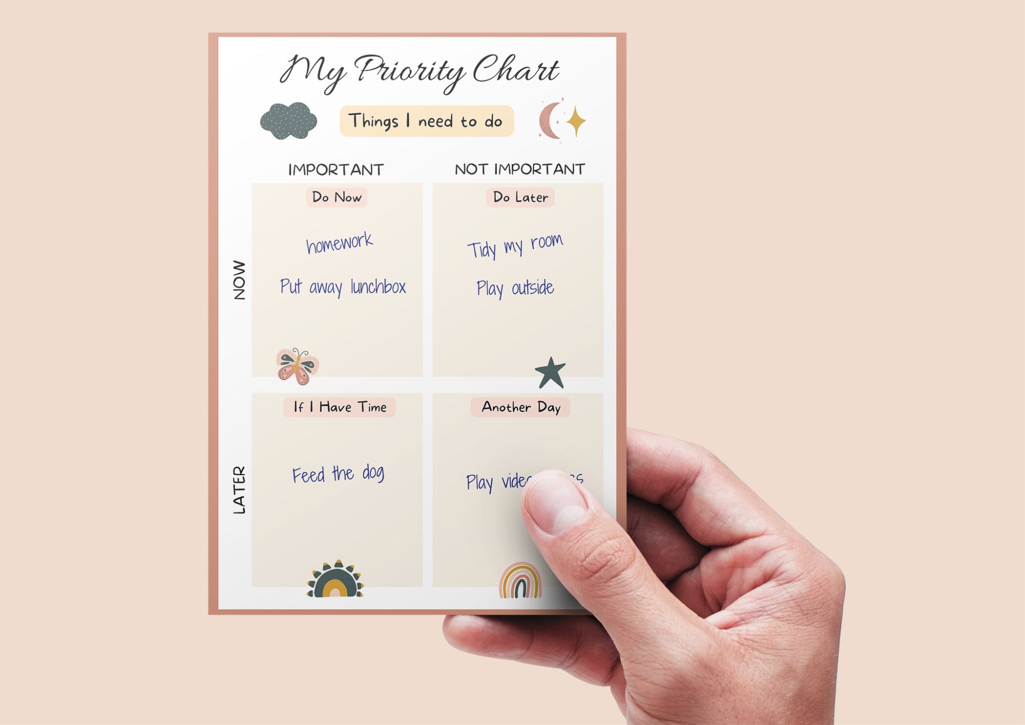 Printable Priority Chart Decision Matrix Eisenhower Matrix - Etsy