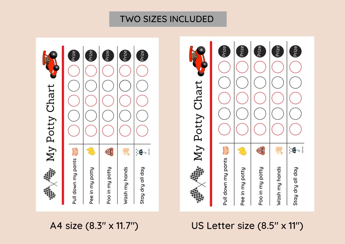 Printable Race Car Potty Training Chart • Potty Sticker Chart • Toddler ...
