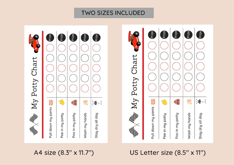 Printable Race Car Potty Training Chart • Potty Sticker Chart • Toddler ...