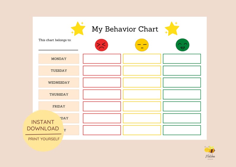 Emotion Tracker Behavior Chart • Preschool Behavior Chart • Toddler ...