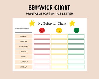 Kids Learning Behavioral Chart - Etsy Canada