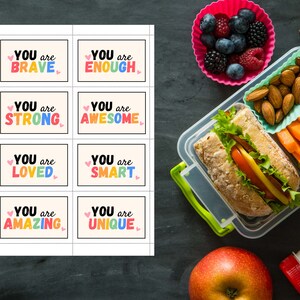 Printable Lunchbox Notes for Kids and Adults • Positive Affirmation ...