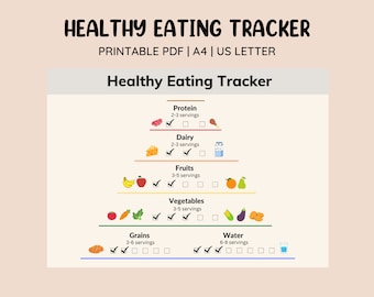 Printable Healthy Eating Tracker • Food Tracker • Kids Food Guide ...