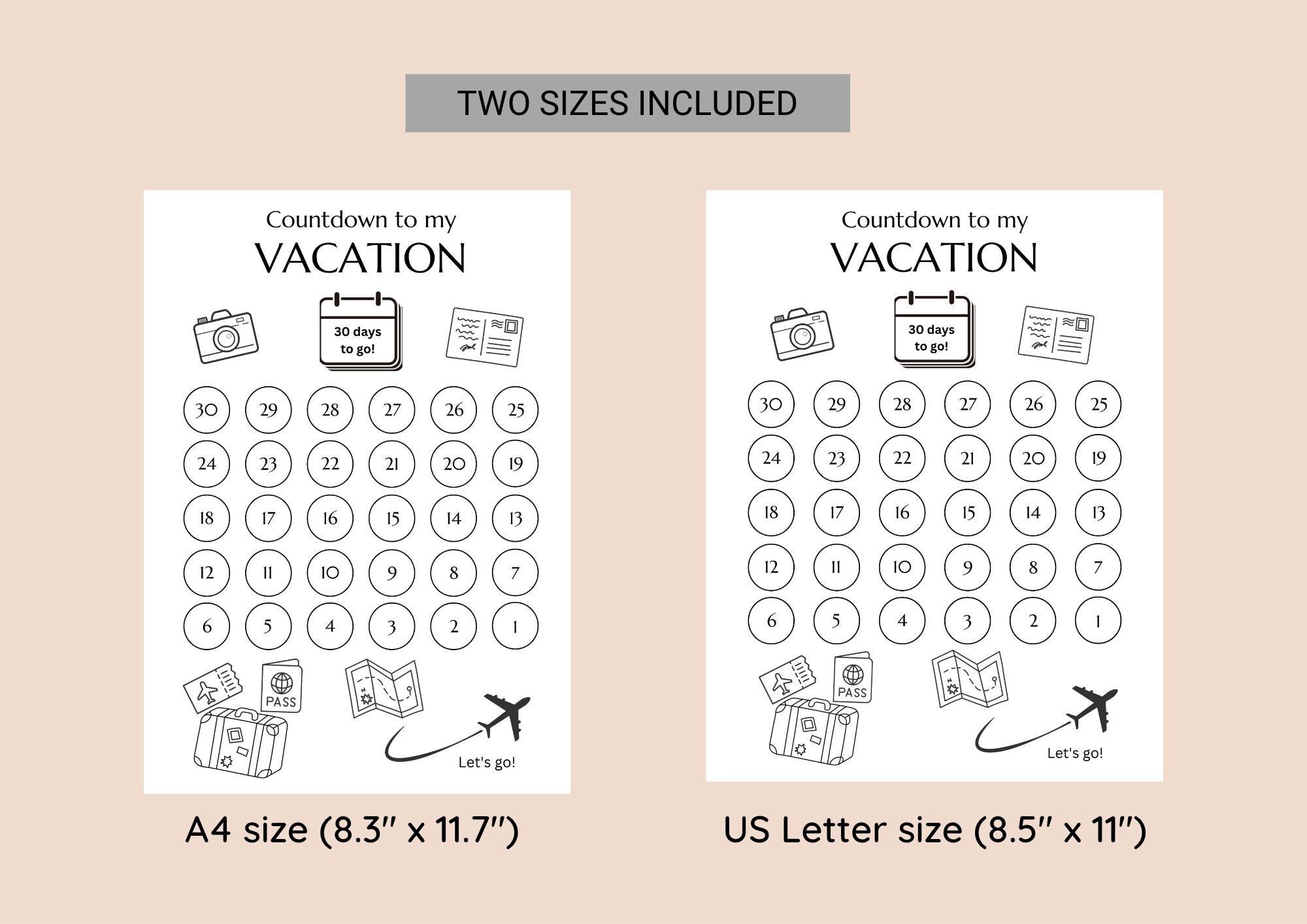 Printable Countdown Calendar • Vacation Countdown • Family Vacation ...