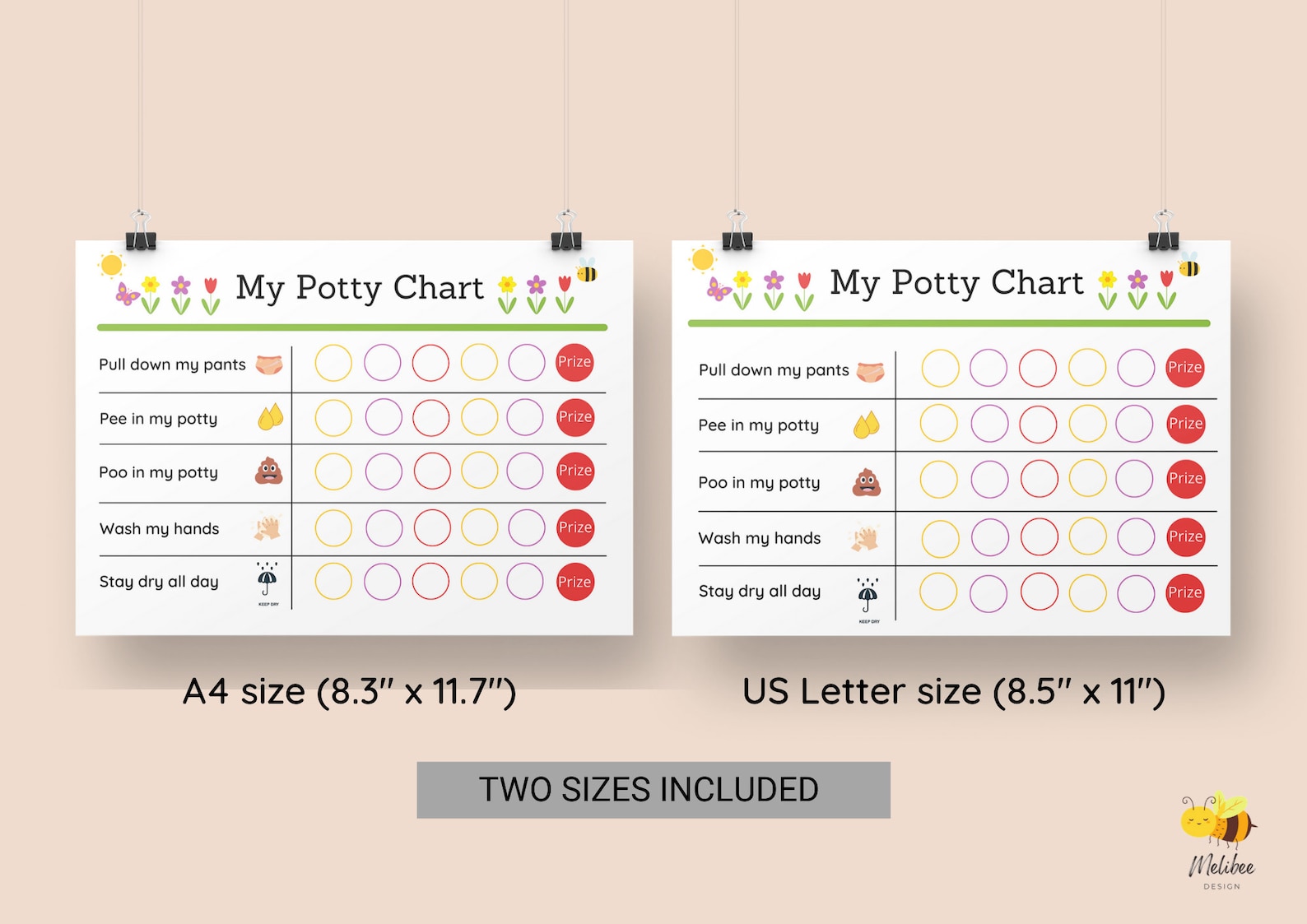 Printable Flowers Potty Training Chart Spring Sticker - Etsy