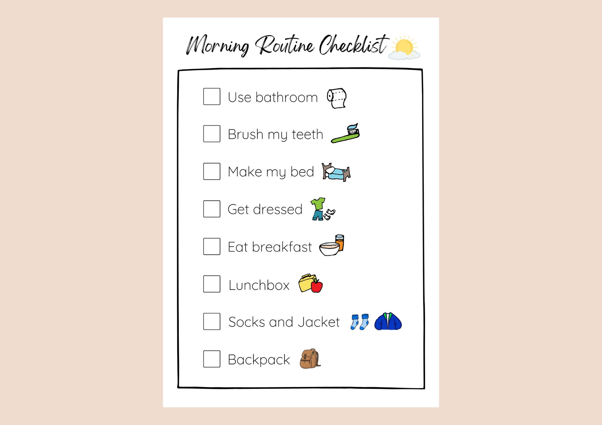 Printable Morning Routine Checklist • Daily Checklist • Kids Routine ...