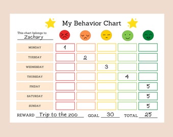 Kids Points Chart - Etsy