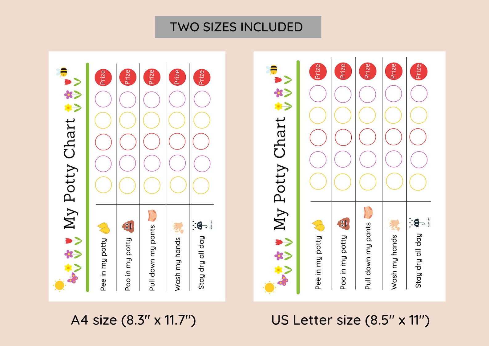 Printable Flowers Potty Training Chart • Potty Sticker Chart • Toddler ...