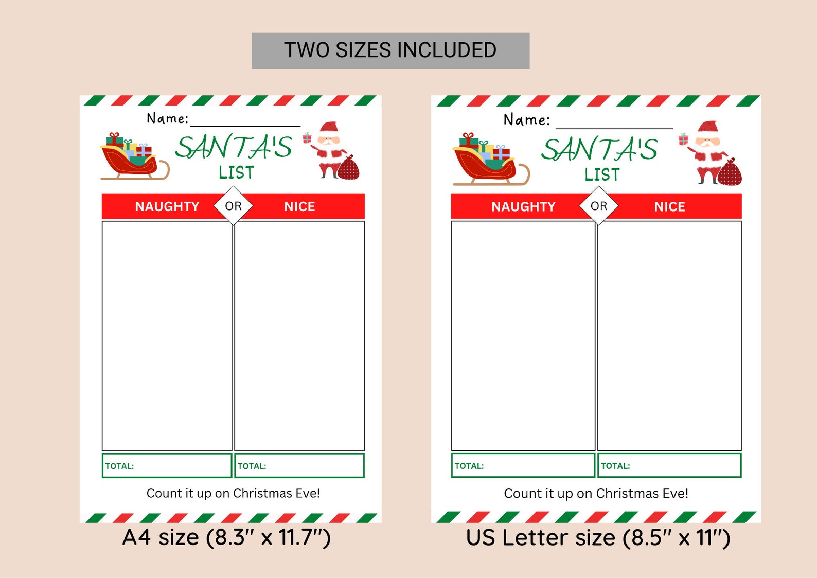 Printable Santa's Naughty or Nice List • Santa's List • Christmas ...