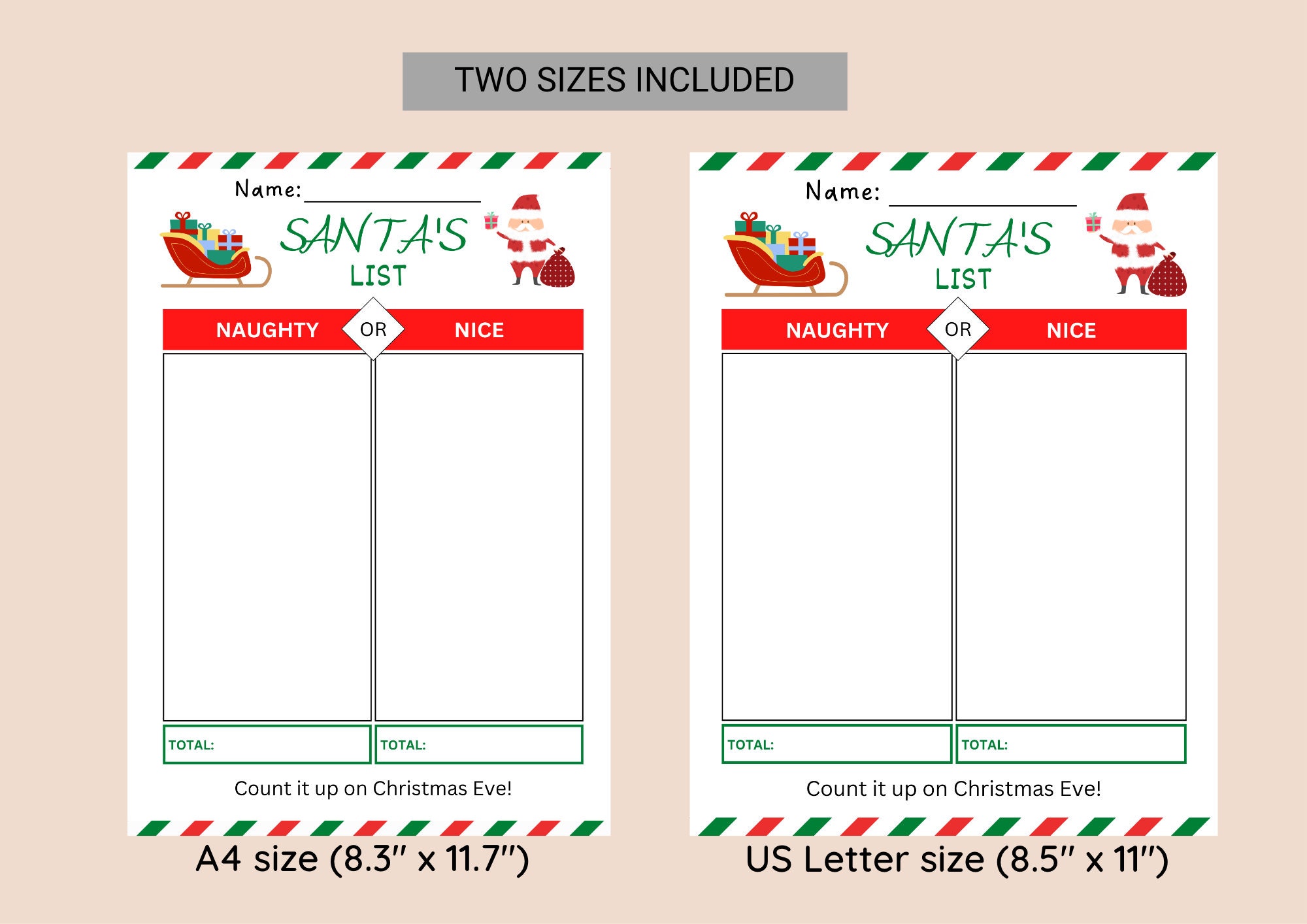 Printable Santa's Naughty or Nice List • Santa's List • Christmas ...