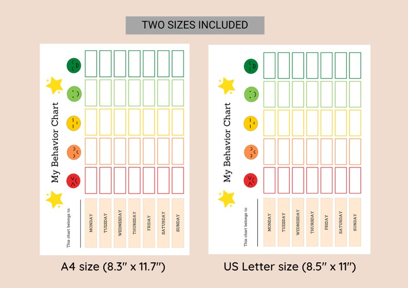 Printable Emotion Scale Behavior Chart • Colourful Kids Behavior Chart ...