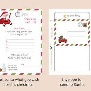 Printable Letter to Santa and Envelope • Santa Letter • Kids Christmas ...