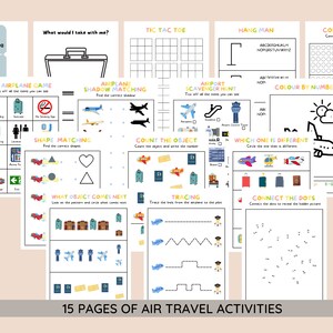 Printable Air Travel Activity Pack for Kids • Airplane Activity Bundle ...